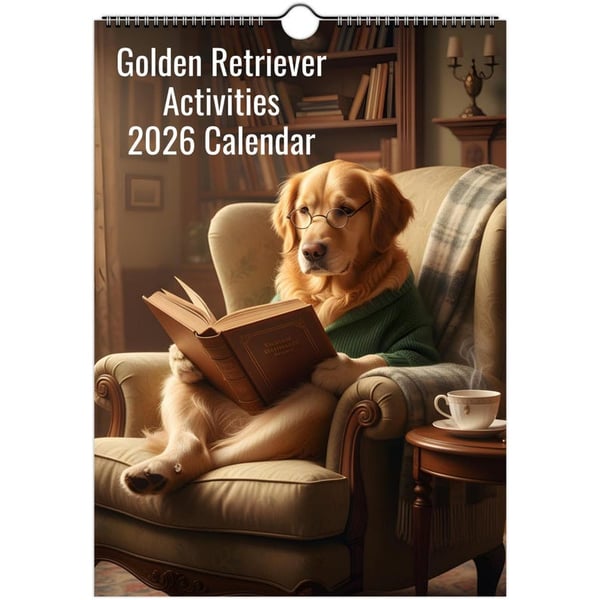 Golden Retriever dog Calendar 2026 - Daily Activities – Waresluck