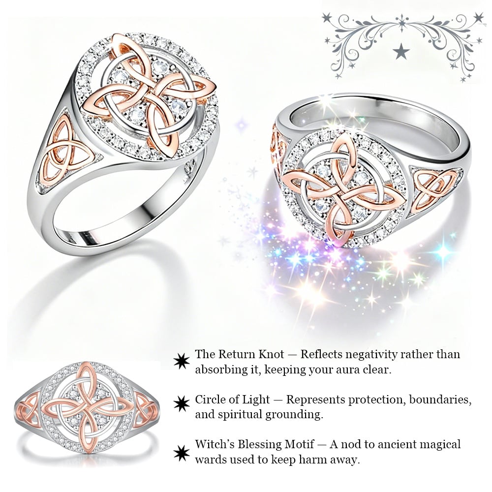 🔥🔮💍Handmade Alloy Witch's Return-Knot Protection Ring Protect Your ...