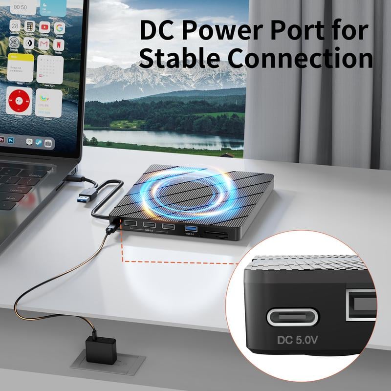 🔥Hot Sale 49% OFF🏆Laptop DVD Player USB C 3.0 Portable CD Burner with ...